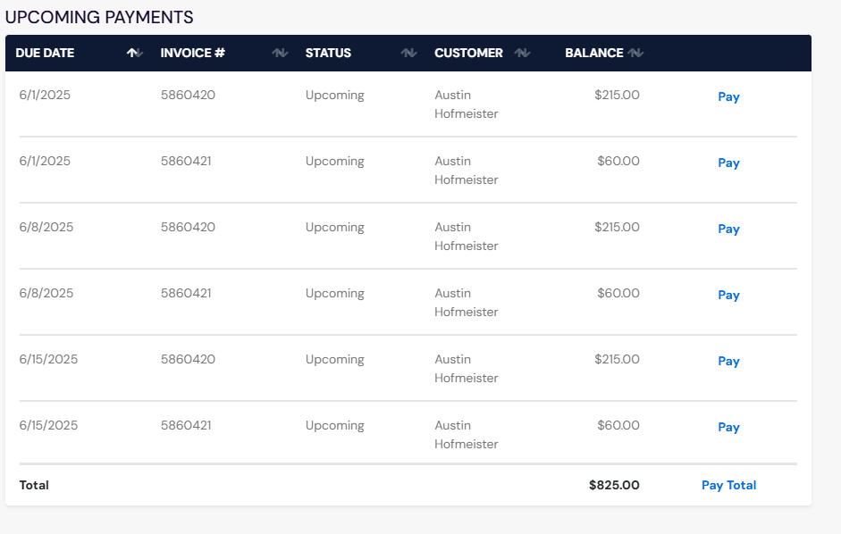 Camp Invoices & Payment Plans – Vetta Sports
